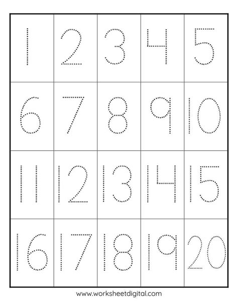 Trace The Numbers 1 20 A Tracing Worksheet For Preschoolers And