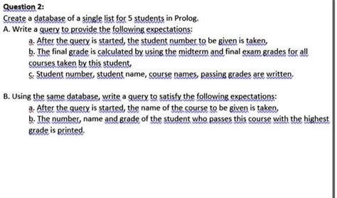 Solved Texts Q2 Question 2 Create A Database Of A Single List For 5
