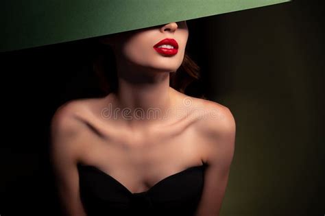 Portrait Of Tempting Seductive Classy Lady Posing Closed Face With