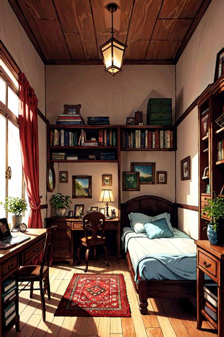 Bed Bedroom Blanket Book B Image Created By Tensorart