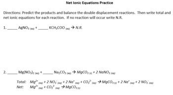 Solubility Rules And Net Ionic Teaching Resources | TPT