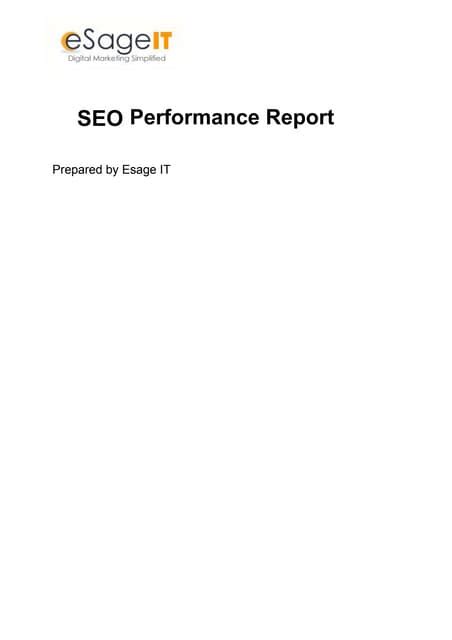 Seo Performance Report Pdf