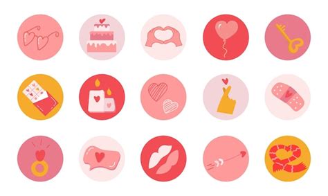 Premium Vector Set Of Icons And Stickers For Valentine S Day