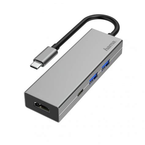 Hama Usb C Multiport Adapter 4 Ports 2xusb A Usb C Hdmi Grey