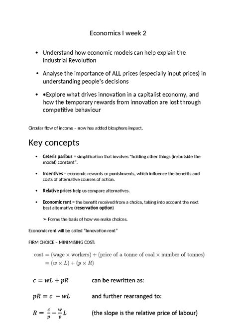 economics i week 2 week 2 lecture notes economics i week 2