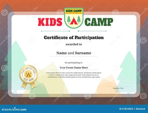 Summer Camp Certificate Template Great Design Layout Templates