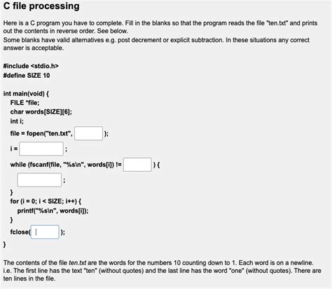Solved C File Processing Here Is A C Program You Have To Chegg