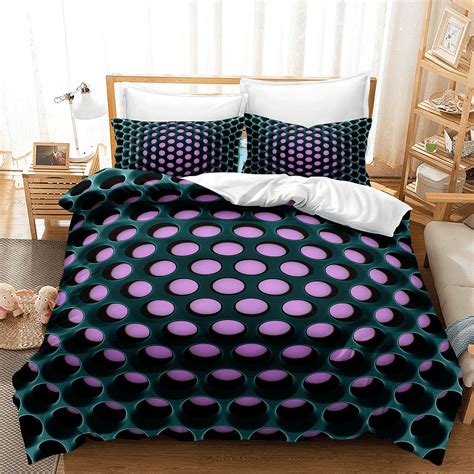 3d Geometric Patterns Printed Softly Bedding Set Stereoscopic Dense Hole Warmly Duvet Cover Set