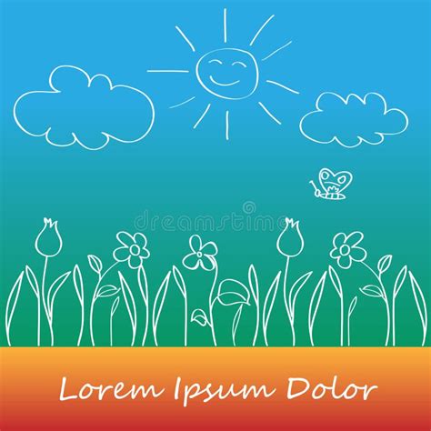 Cute Spring Meadow Stock Vector Illustration Of Card 25660125