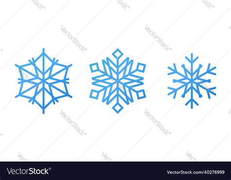 Snowflake Icon Set Frozen Symbol Collection Vector Image