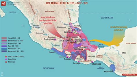 Aztec Empire Map Illustration World History Encyclopedia