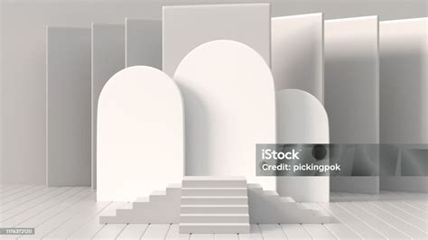 3d 렌더링 이미지 추상기하학적 배경 원통 연단 최소한의 원시적 인 모양 현대 모형 빈 템플릿 메쉬 빈 쇼케이스 상점 디스플레이