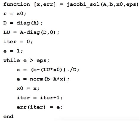 Solved I Have These Codes For Jacobi Method Chegg