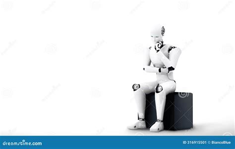 Mlp Thinking Ai Humanoid Robot Analyzing Information Data Stock Illustration Illustration Of