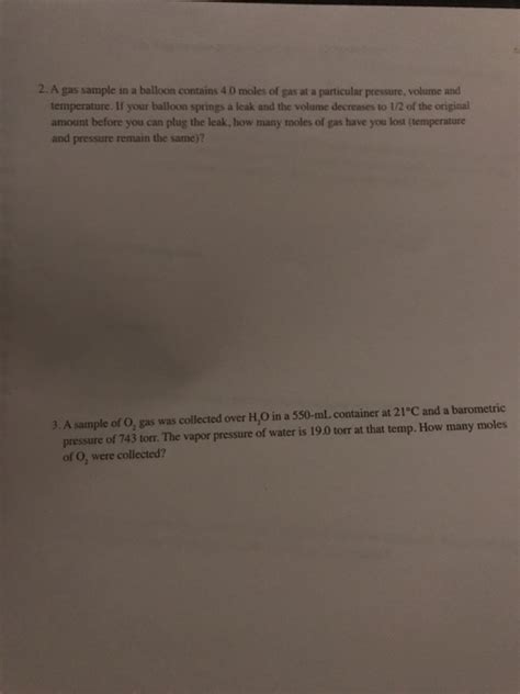 Solved Post Lab Questions 1 Which Of The Major Physical Laws