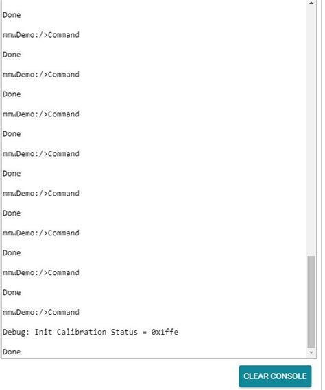 IWR What Does Init Calibration Status X Ffe Mean CLI C Hardcoded Does Not Produce Any