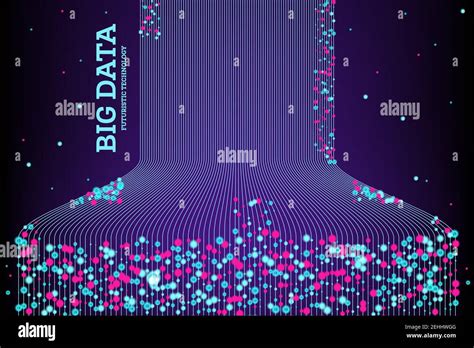 Big Data Concept Abstract Background Wave Of Dots And Weave Lines Network Connection
