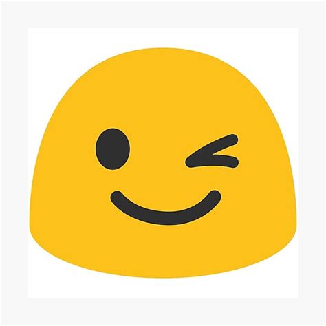 Lámina Fotográfica Winking Face Guiño De Ojo Emoji De Totesemotes