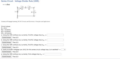 Solved Series Circuit Voltage Divider Rule Vdr ⇒⇒ Etext