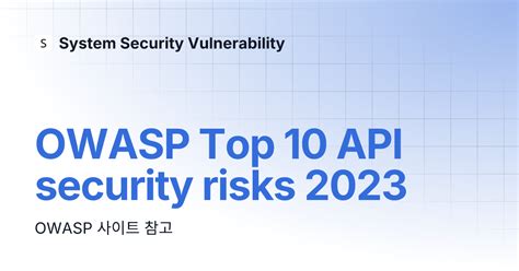 Owasp Top 10 Api Security Risks 2023 System Security Vulnerability