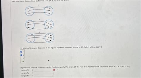 Solved Two Sets A And B Are Defined As Follows Chegg