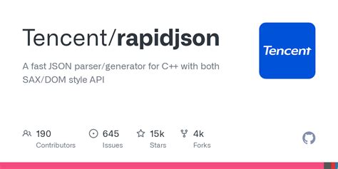 Github Tencentrapidjson A Fast Json Parsergenerator For C With Both Saxdom Style Api