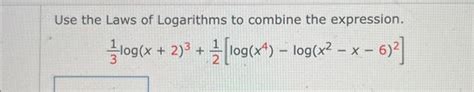Solved Use The Laws Of Logarithms To Combine The Expression