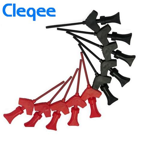 Cleqee P5003 10 개 대 Micrograbbers Smd Ic 핀 테스트 프로브 Dupont 커넥터 로직 애널라이저 테스트 후크 클립 점퍼 와이어 용 기구 부품