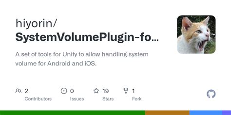 GitHub Hiyorin SystemVolumePlugin For Unity A Set Of Tools For Unity To Allow Handling System
