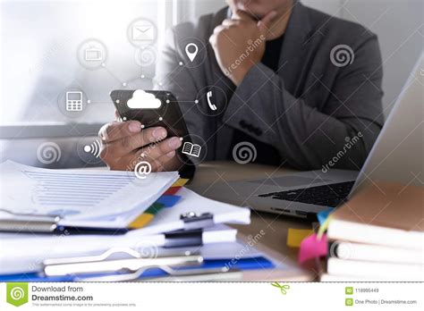 Cloud Computing Diagram Network Data Storage Technology Service Stock Illustration