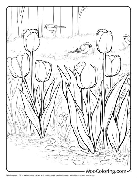 100 Tulip Coloring Pages Free Pdf To Print Woo Coloring