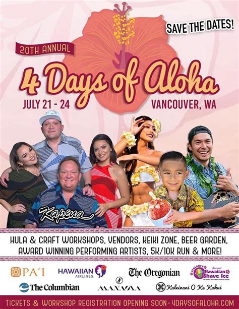 4 Days Of Aloha At Esther Short Park In Vancouver Wa Multiple Dates