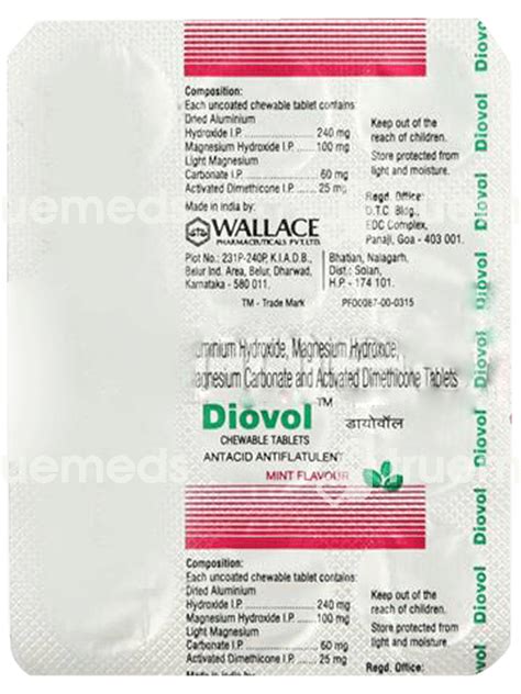 Diovol Mint Tablet 12 Uses Side Effects Dosage Price Truemeds
