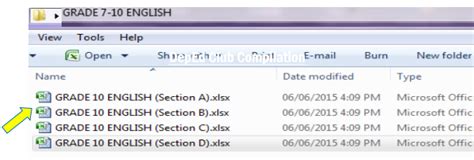 Guide How To Use The E Class Records For Grades 7 8 9 10