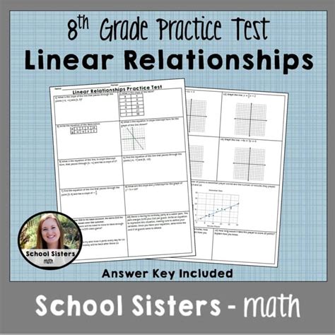 Linear Relationships Practice Test By School Sisters Math Tpt