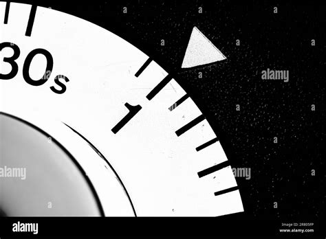 Monochrome Close Up Of An Analog Laboratory Timer Set To One Stock