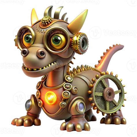 Serene Minimalist Magnificent Vintage A Whimsical Clockwork Dragon