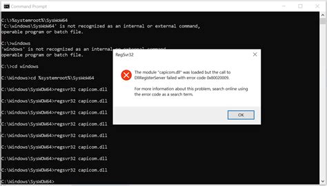 Error Dllregisterserver Failed With Error Code 0x80020009 Microsoft