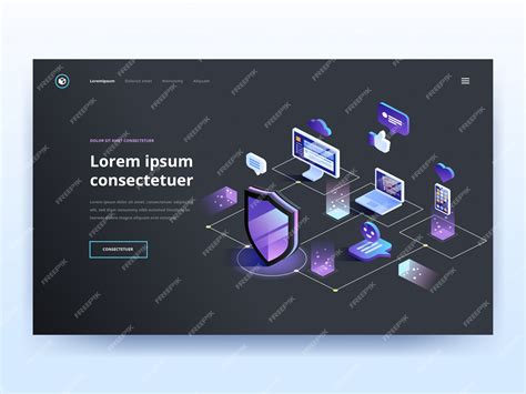Premium Vector Isometric Security Data Protection Concept
