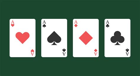 포커와 블랙 잭 룰렛과 같은 게임을 위해 서로 별도로 네 개의 에이스를 카드 놀이 베팅 클럽과 도박 우승 테마 벡터 플랫 스타일 0명에 대한 스톡 벡터 아트 및 기타 이미지