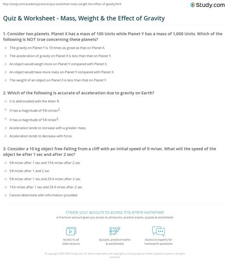 Mass And Weight Worksheet Amemyid