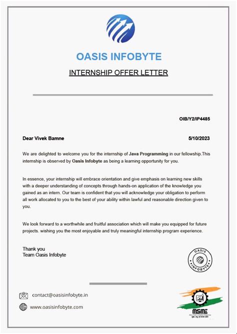 Vivek Bamne On Linkedin Javaprogramming Oasisinfobyte Learning