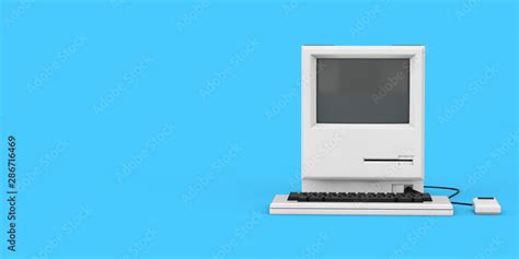 Retro Personal Computer The System Unit Monitor Keyboard And Mouse