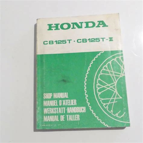Original Honda Cb 125 T 2 Werkstatthandbuch Reparaturanleitung Handbuch