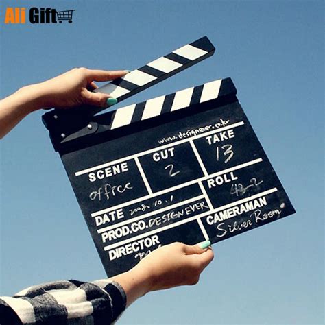 Bigger Size Film Director Clapper Board Wooden Props Diy Materials Ideo
