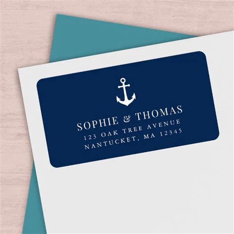 Editable Background Color Anchor Return Address Label Zazzle