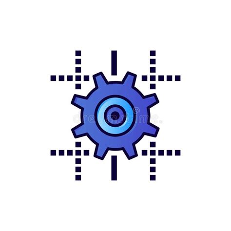 Setting Gear Computing Line Flat Color Icon Vector Icon Banner