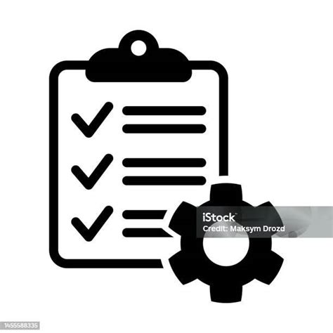 기술 지원 체크리스트 아이콘입니다 기어 격리 아이콘이 있는 클립보드 관리 평면 아이콘 개념입니다 소프트웨어 개발 기어 기계