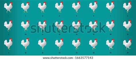 stock vektor „hen walk cycle animation sequence loop“ bez autorských
