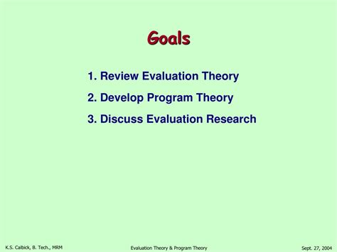 Ppt Evaluation Theory And Program Theory Powerpoint Presentation Id 3774299